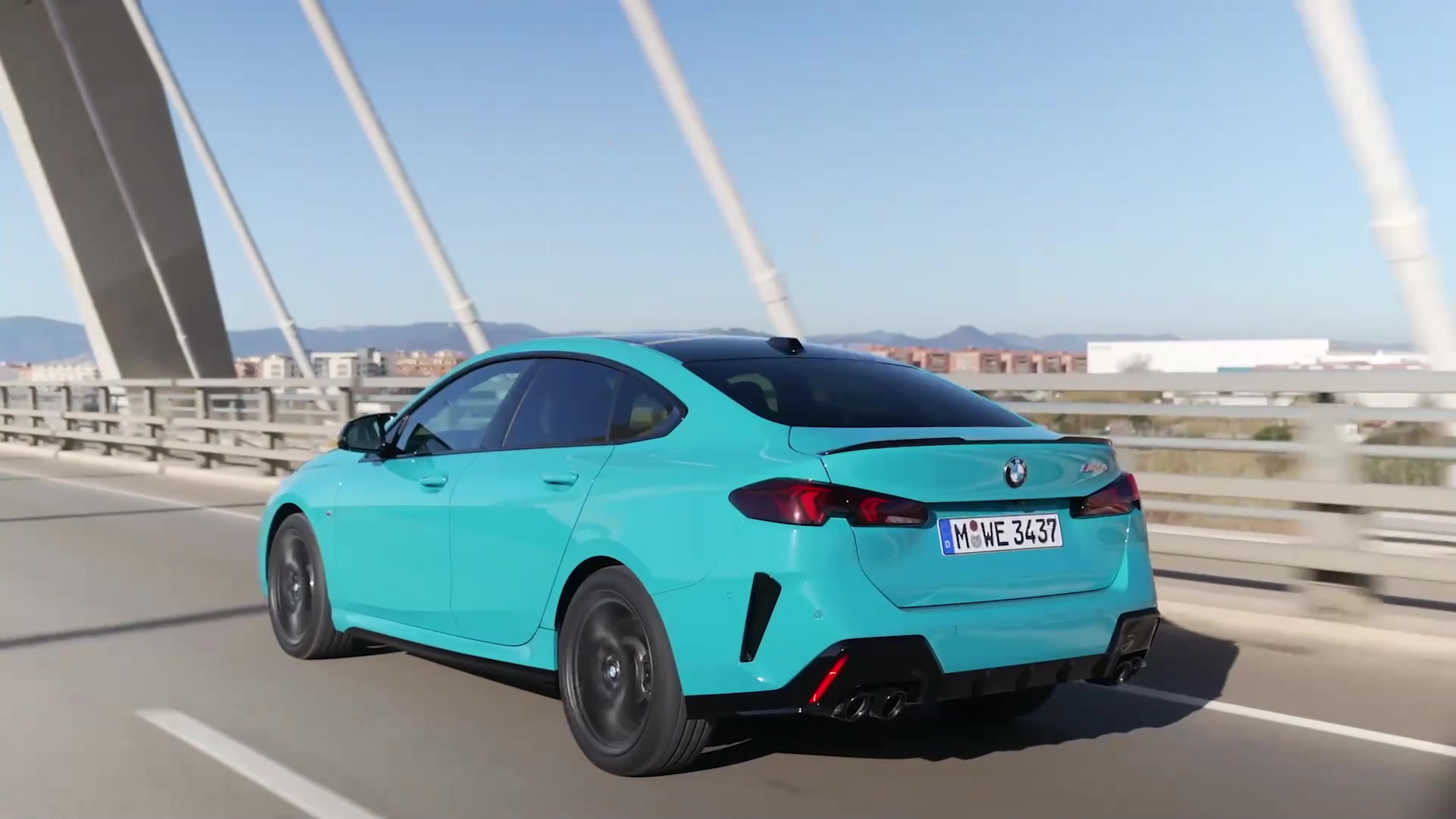 The new BMW M235 xDrive Gran Coupé in Miami Blue Driving Video