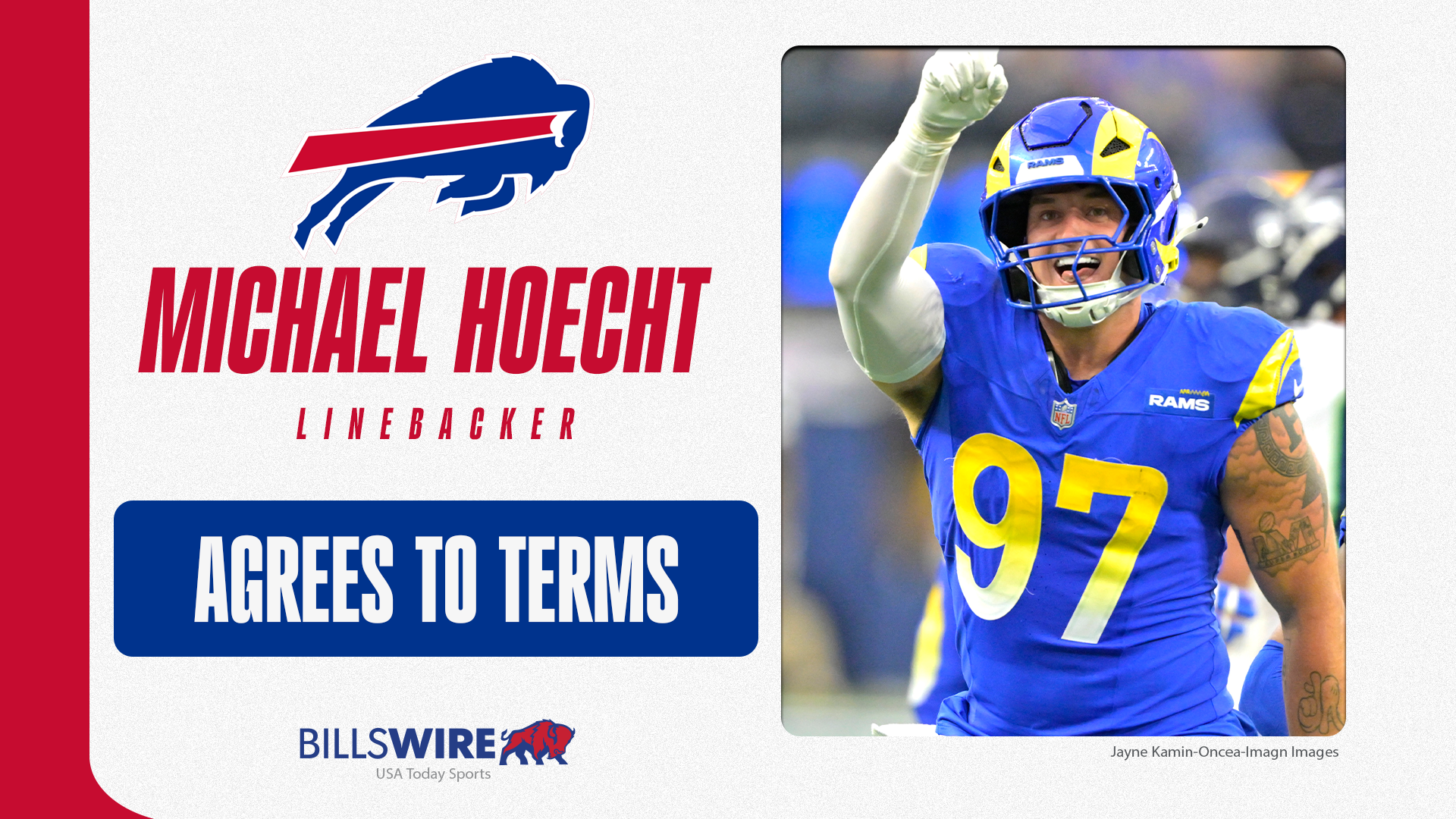 Buffalo Bills, Michael Hoecht agree to terms on three-year deal