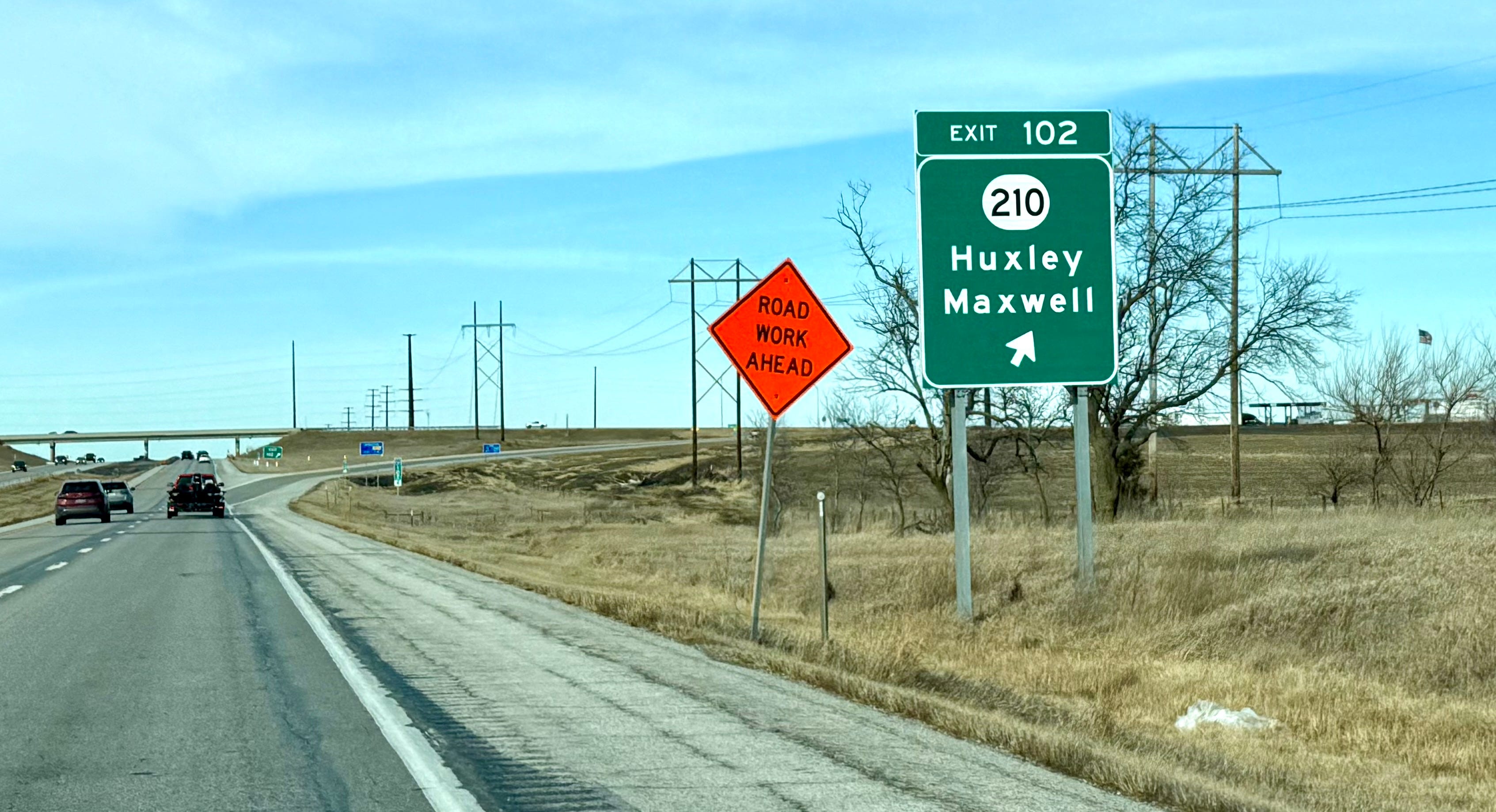 Iowa DOT closes Exit 102 on Interstate 35 near Huxley until November. What is the detour?