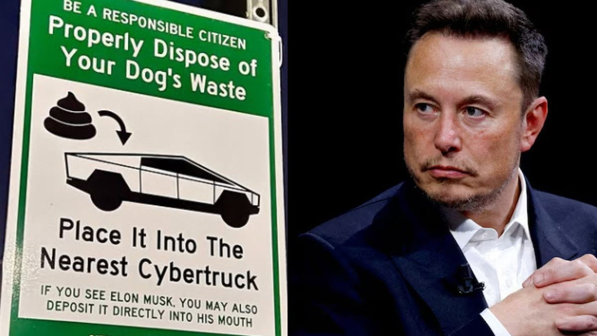 Put dog poop in a Cybertruck? Anti-Elon Musk protest sign goes viral in ... Put dog poop in a Cybertruck? Anti-Elon Musk protest sign goes viral in ...