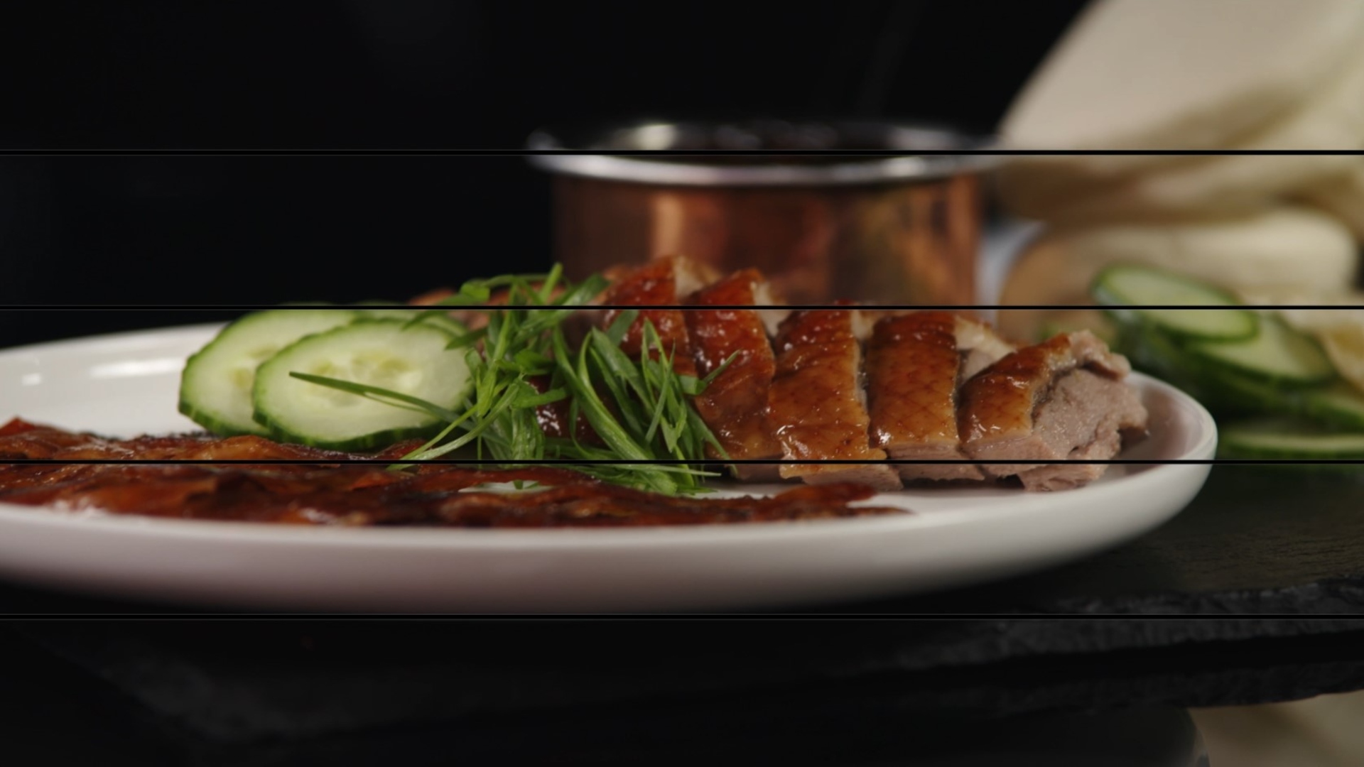 Extra crispy peking duck with smoking and crisping techniques