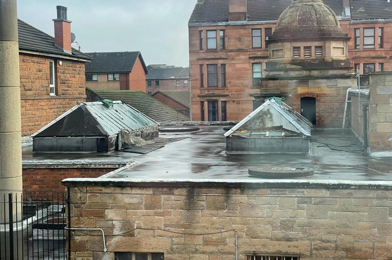 Historic Glasgow library suffers leak in roof after storm Eowyn damage