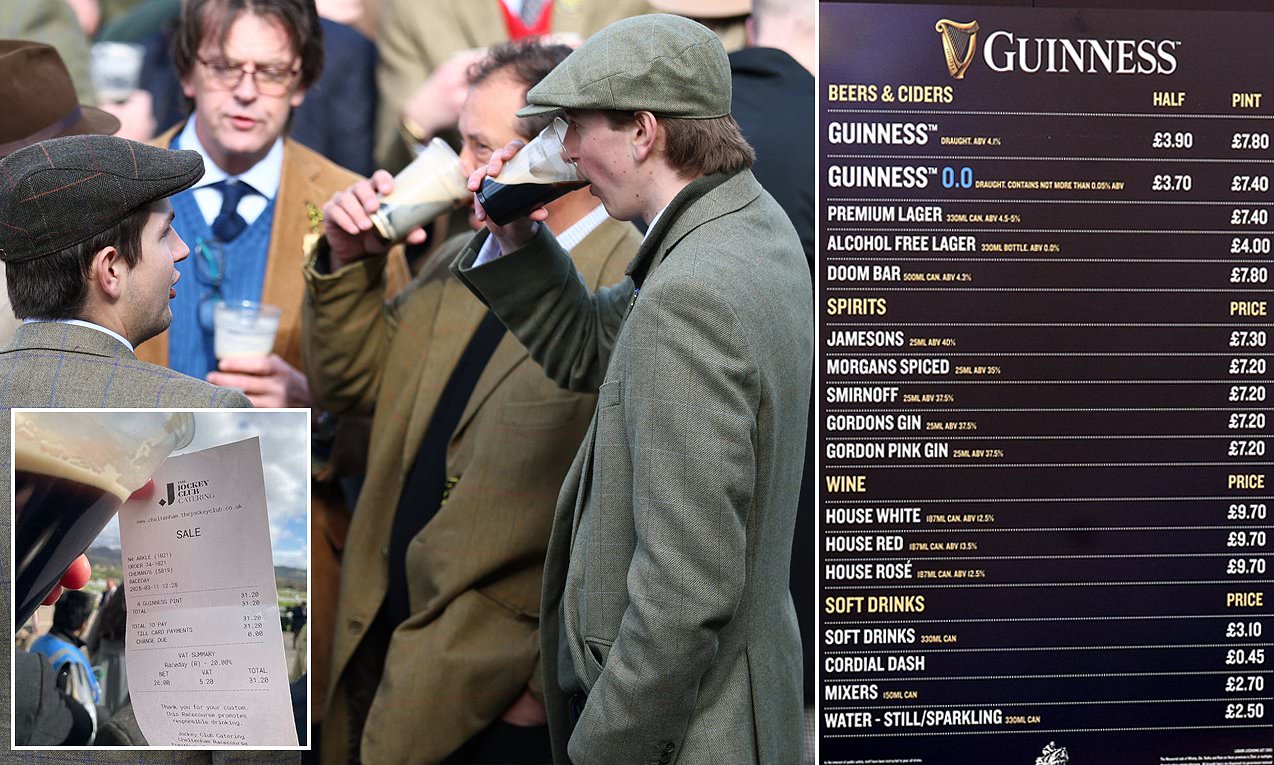 Cheltenham prices branded a 'rip off' as punter shares receipt for four ...
