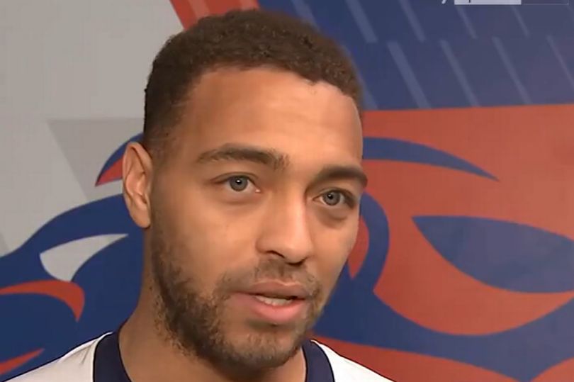 Cyriel Dessers sees Barry Ferguson's Rangers ID clearly as he bats away ...