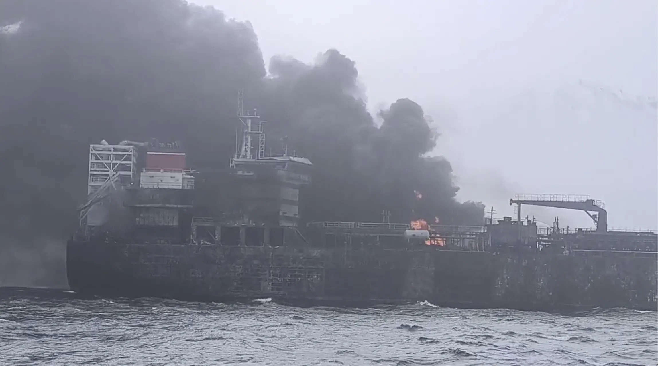US tanker and cargo ship collide off UK coast, sparking fires and ...