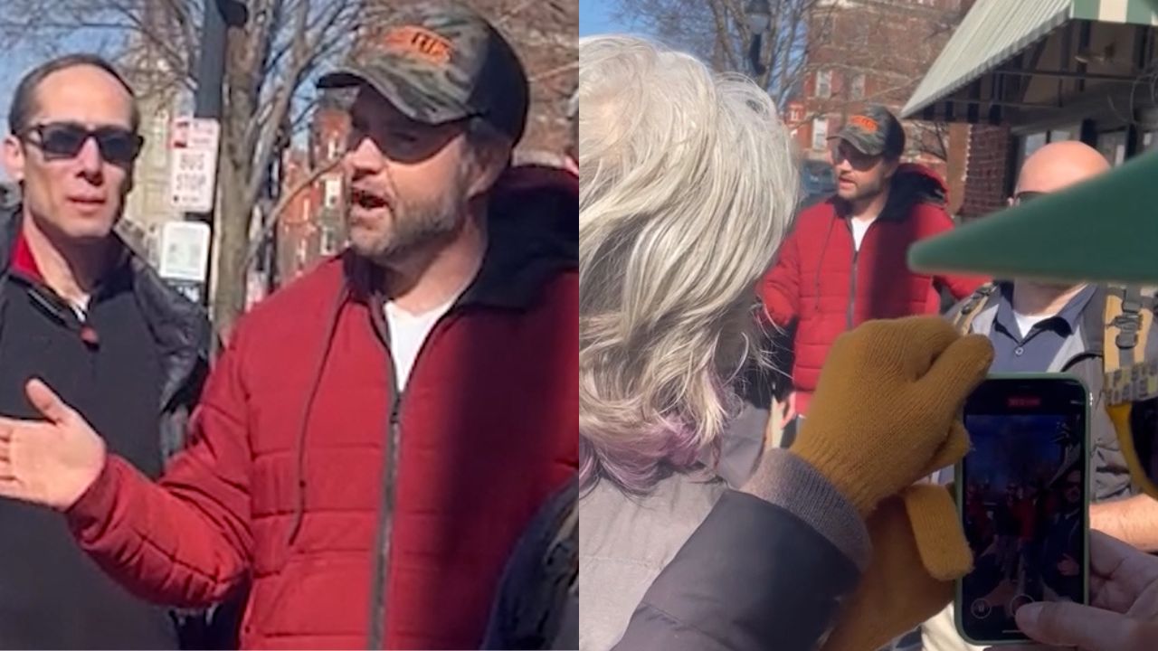 JD Vance clashes with pro-Ukraine protesters in street showdown