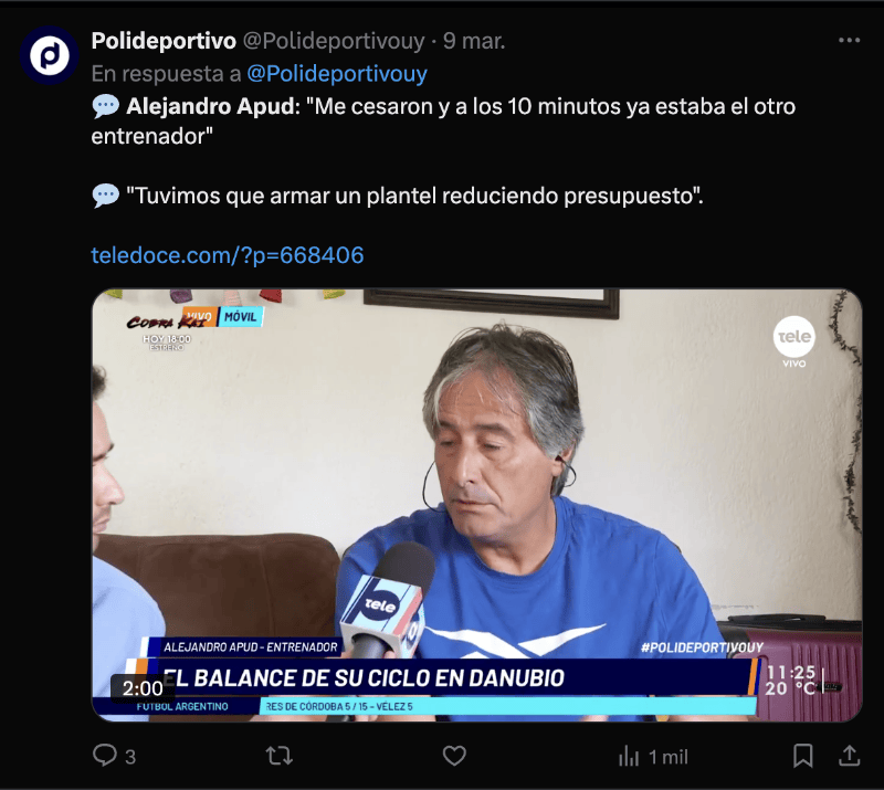 Alejandro Apud rompió el silencio tras su salida de Danubio: "Estoy..."