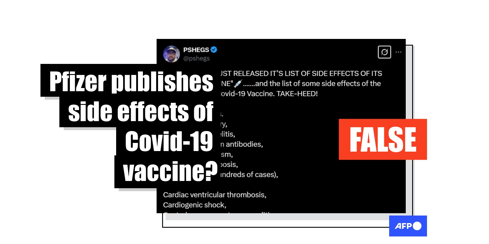 Posts falsely claim Pfizer published list of Covid-19 vaccine side effects