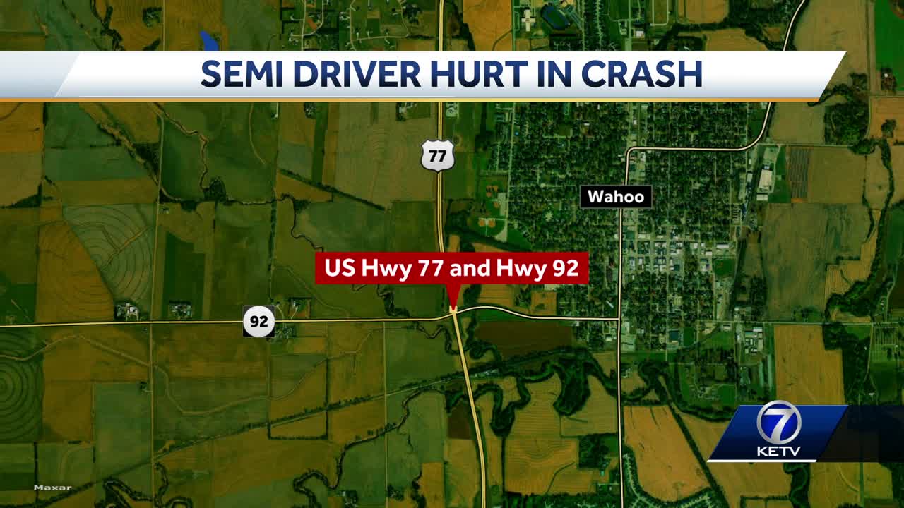 Driver injured after semi-truck overturns on Highway 77 near Wahoo