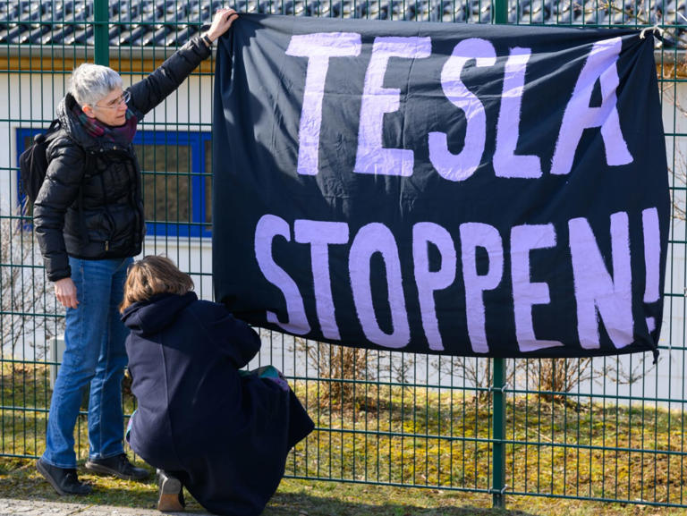 Tesla sales slumping in Germany as Elon Musk's politics fuel protests