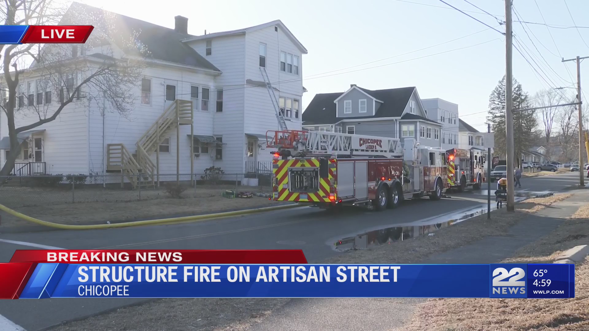 Structure fire on Artisan Street in Chicopee