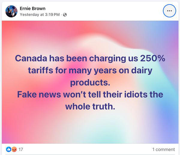 Yes, Canada can place 250% tariffs on US dairy products — but online ...