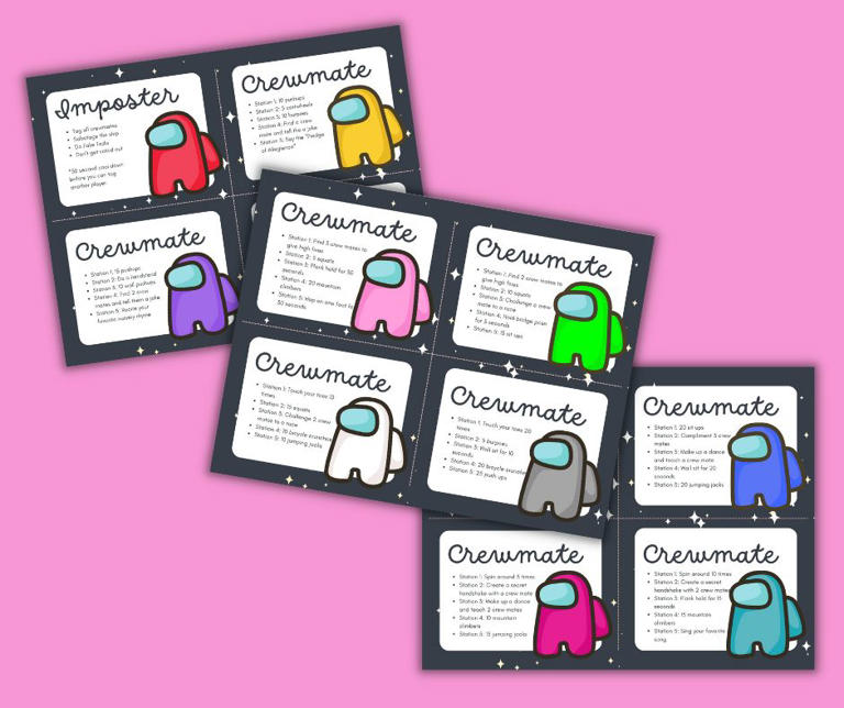Free Among Us Task Cards Printable