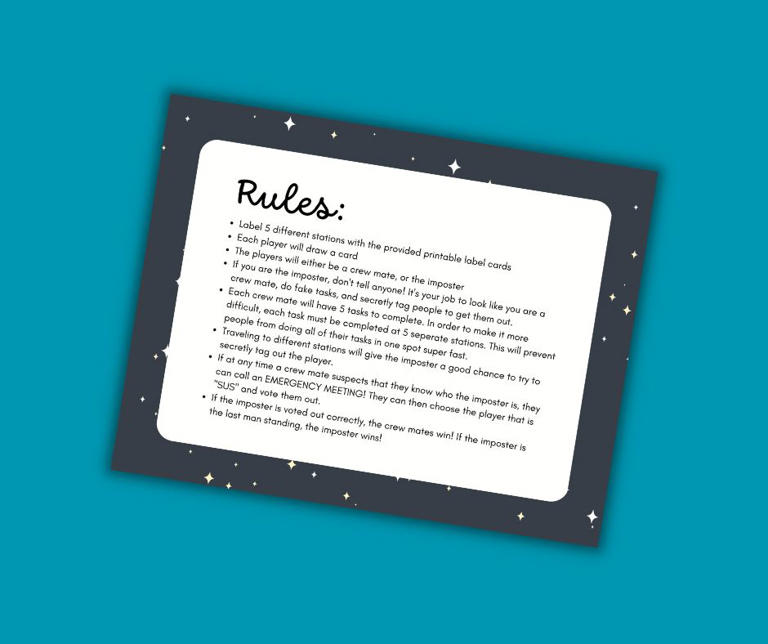 Free Among Us Task Cards Printable