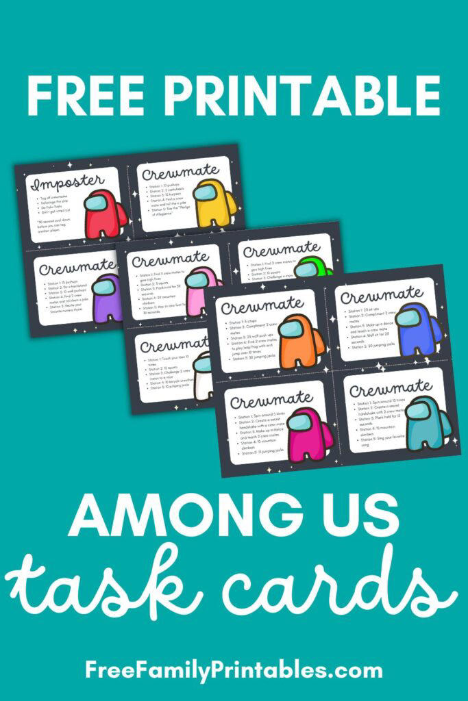 Free Among Us Task Cards Printable