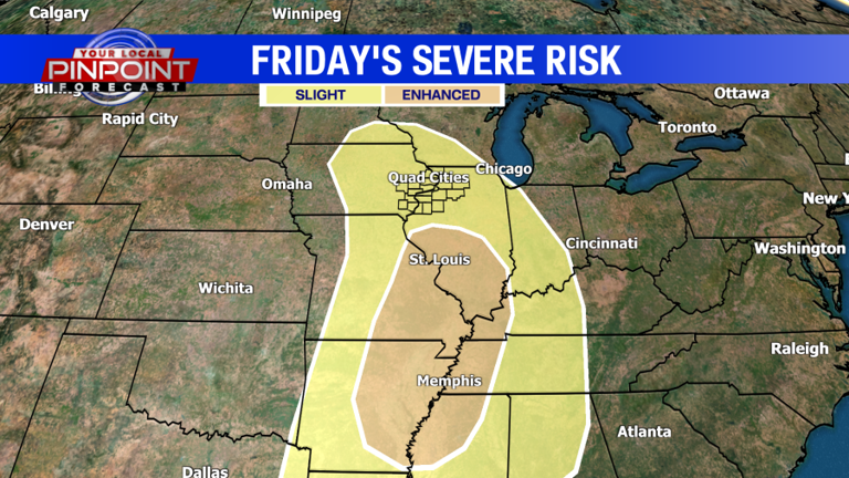Severe t’storms possible Friday night Severe t’storms possible Friday night