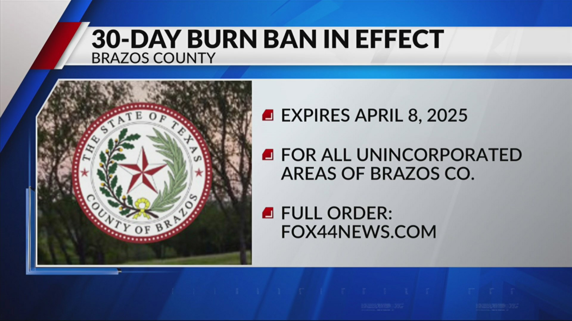 Brazos County commissioners enact burn ban Brazos County commissioners enact burn ban