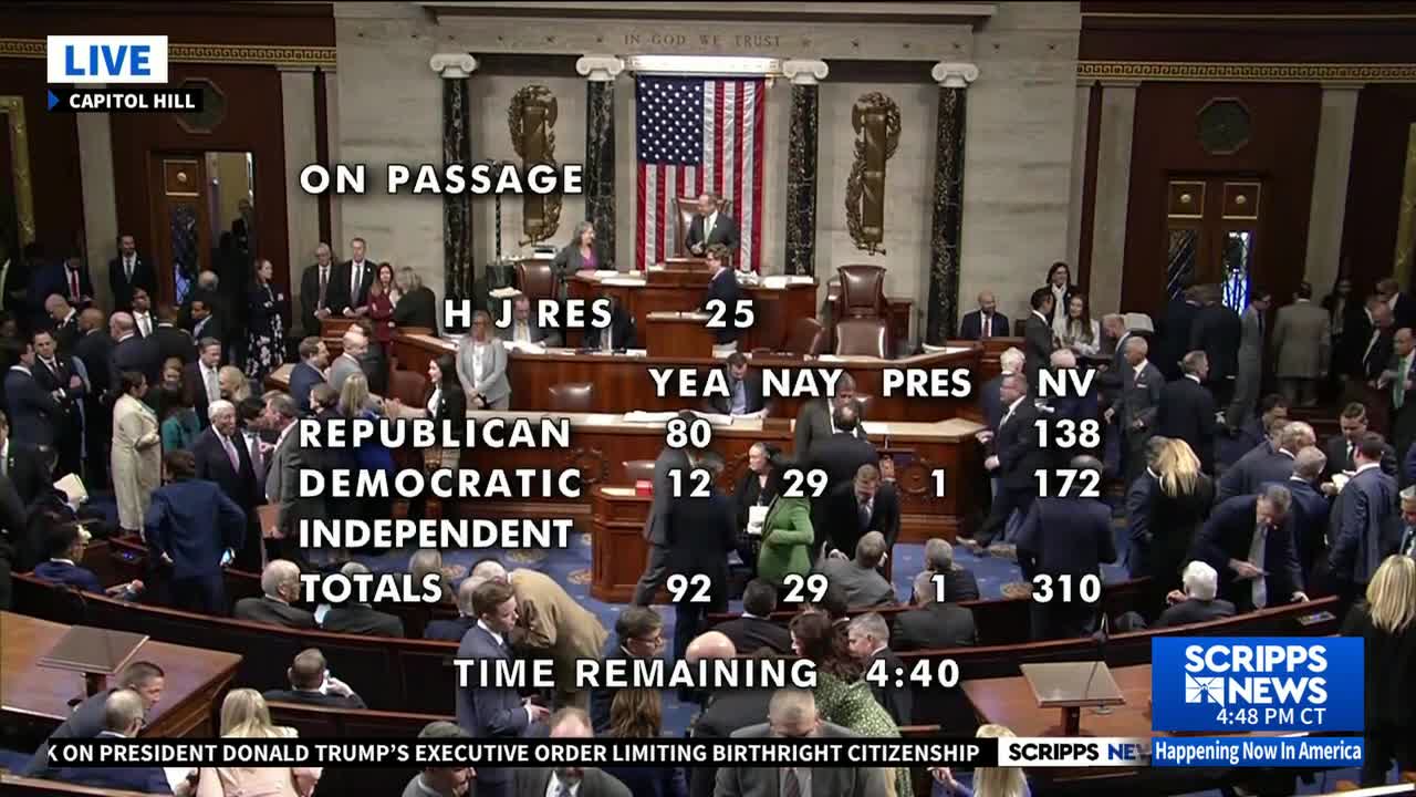 House votes to pass funding bill, sending legislation to Senate