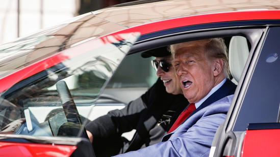 Donald Trump really showed his age when he hopped into the Red Tesla ...