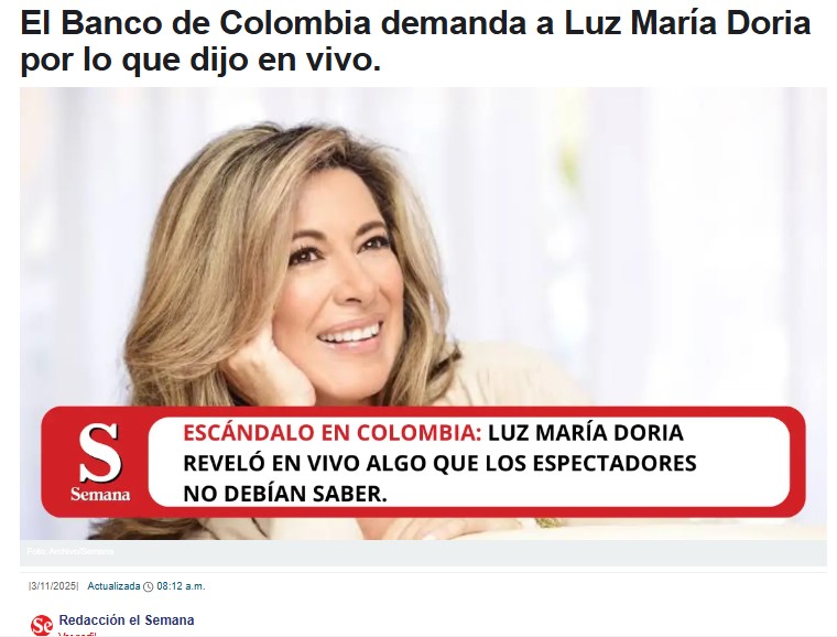 Suplantan portal de Semana con entrevista a Luz María Doria para estafar
