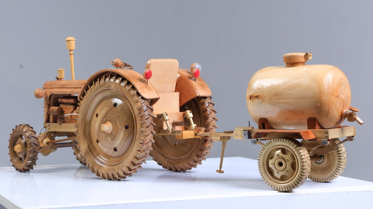 How to Make Water Tank Trailer for Tractor out of wood - ASMR ...