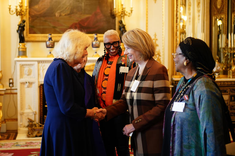 Queen Camilla hosts reception with Victoria Beckham, Penny Lancaster ...