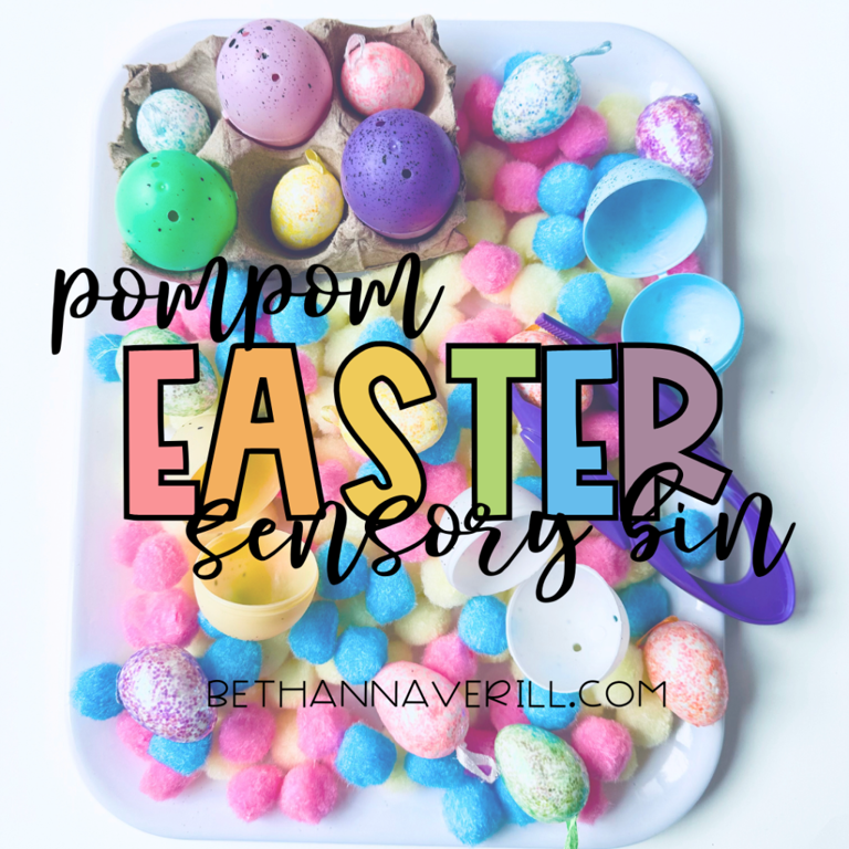 Easter Pompom Sensory Bin