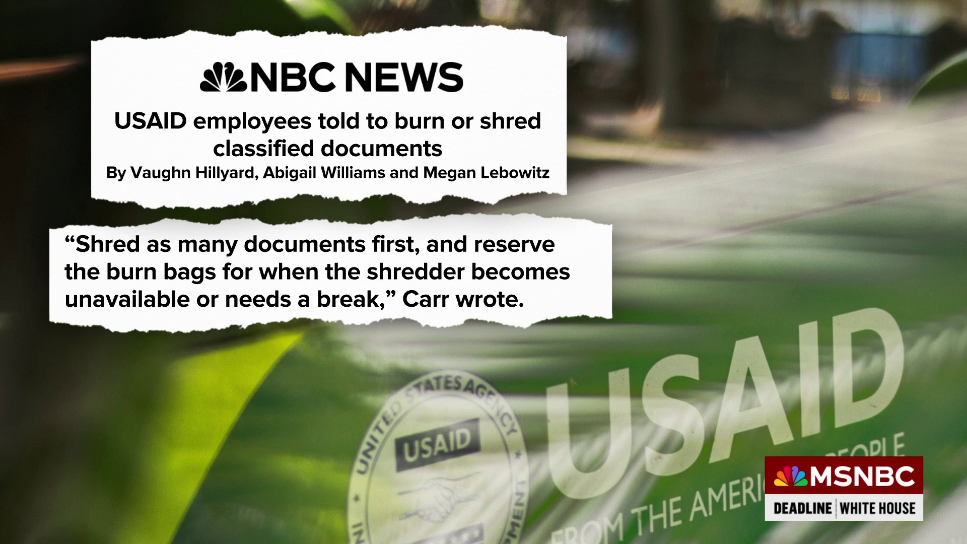 USAID employees told to burn, shred and destroy classified documents