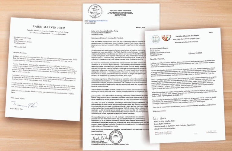 Prominent rabbis appeal to Trump: Include Azerbaijan in Abraham Accords