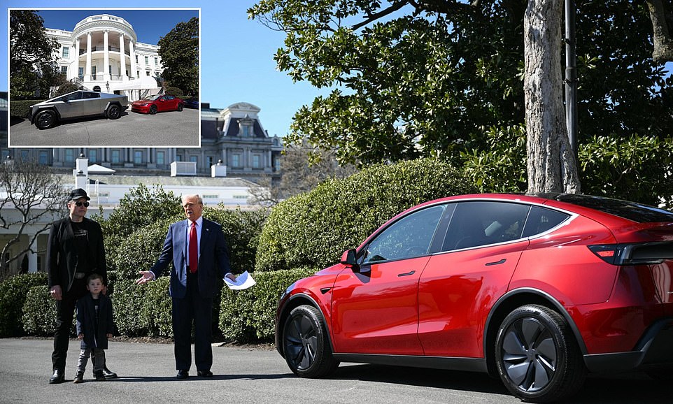 Trump checks out Teslas in a show of support for Musk