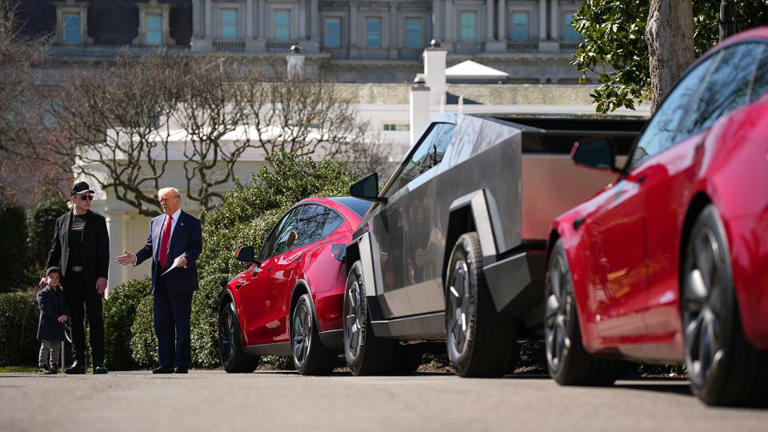 As Trump poses with Teslas in front of the White House, the company’s ...