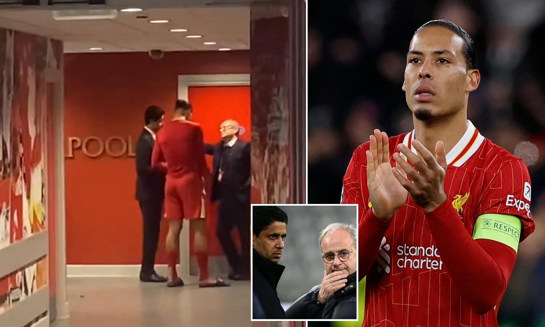 Footage shows Virgil van Dijk speaking with PSG chiefs after Liverpool ...