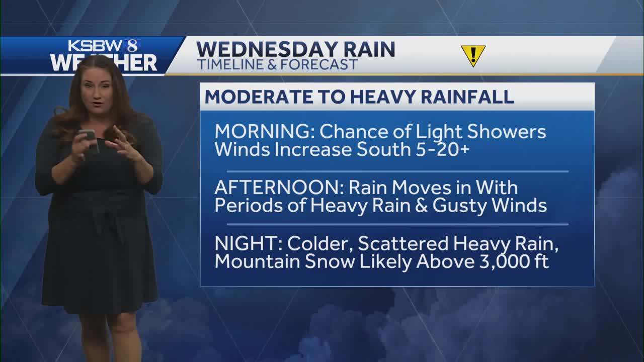 First rain to start Wednesday; heavier rain starting in afternoon