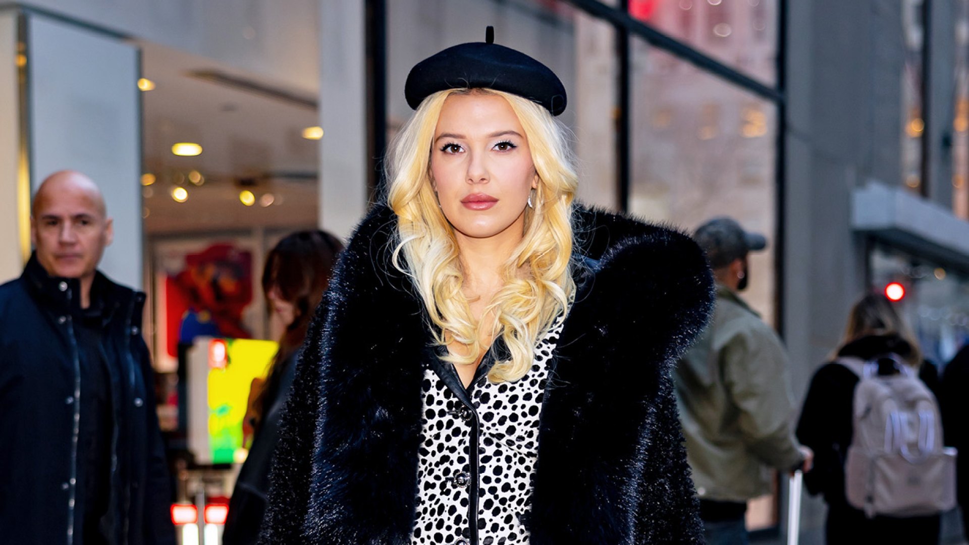 Millie Bobby Brown Has Chic Cruella de Vil Moment in Dalmatian Outfit