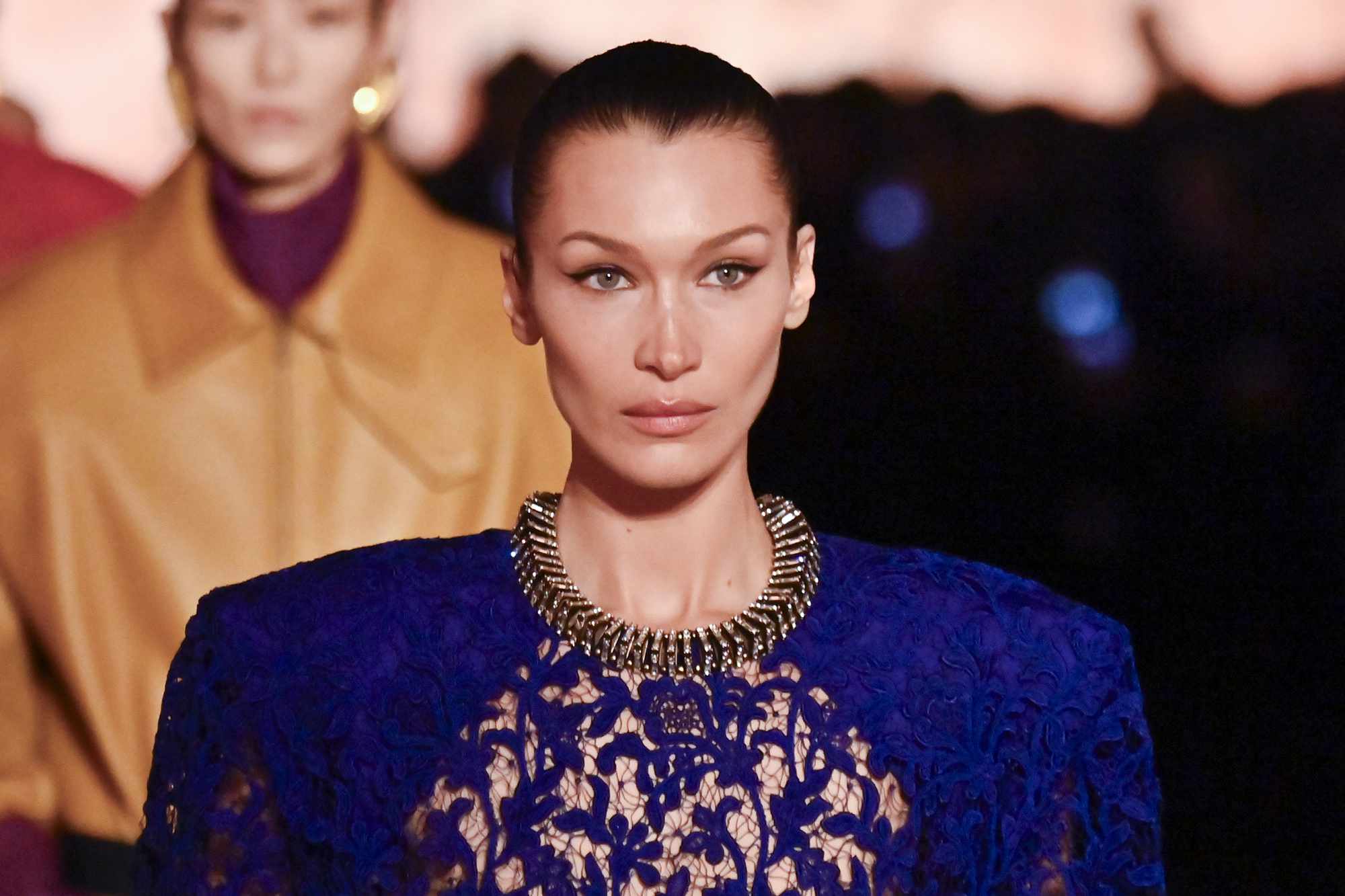 Bella Hadid Closes Saint Laurent Paris Fashion Week Runway in Show ...