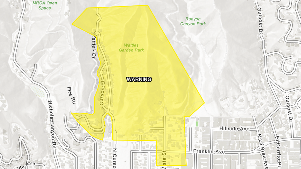 Evacuation warning issued for Hollywood Hills residents near Sunset Fire