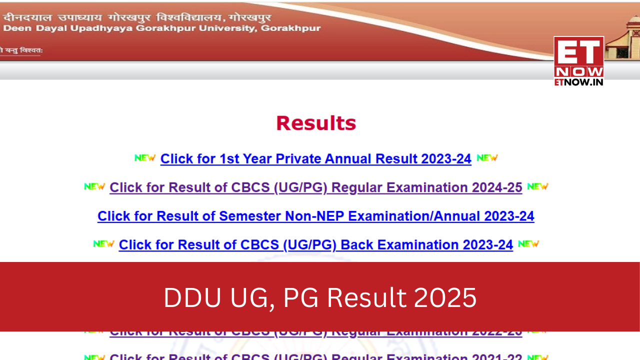 DDU UG, PG result 2025 OUT at ddugu.ac.in; How to download UG, PG ...