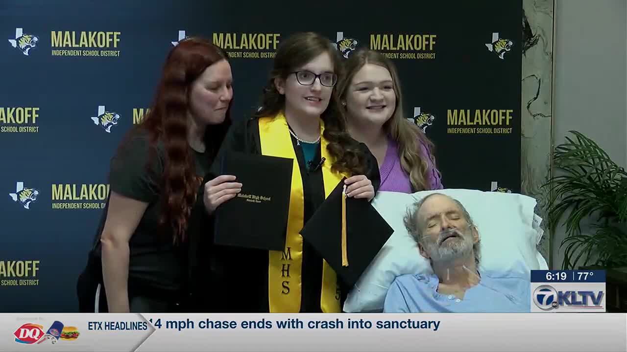Malakoff high school senior hosts early graduation ceremony for father ...
