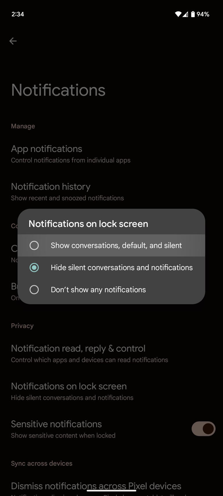 Android: How to turn on lock screen notifications