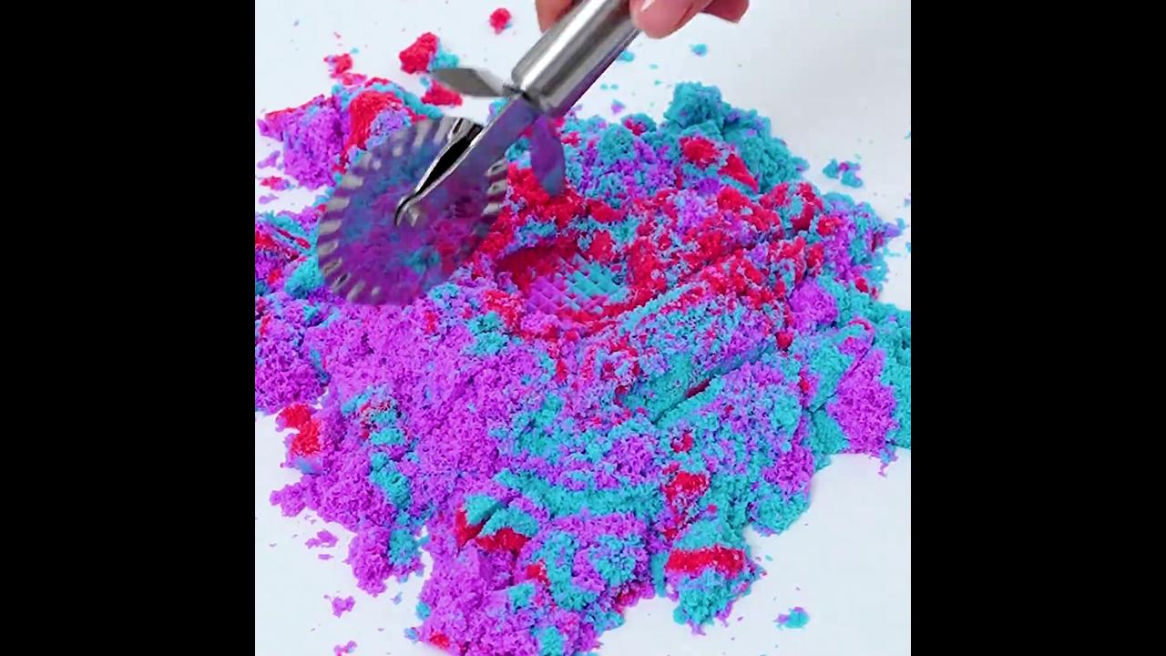 Satisfying Hammer Scraping Blue Purple Mixed Sand