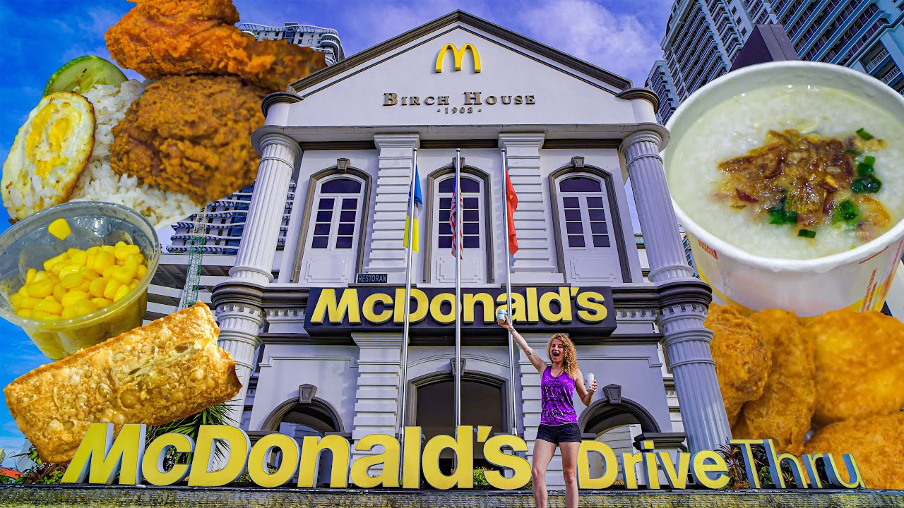 Street Food in Penang, Malaysia - TRYING MALAYSIA MCDONALDS NASI LEMAK ...