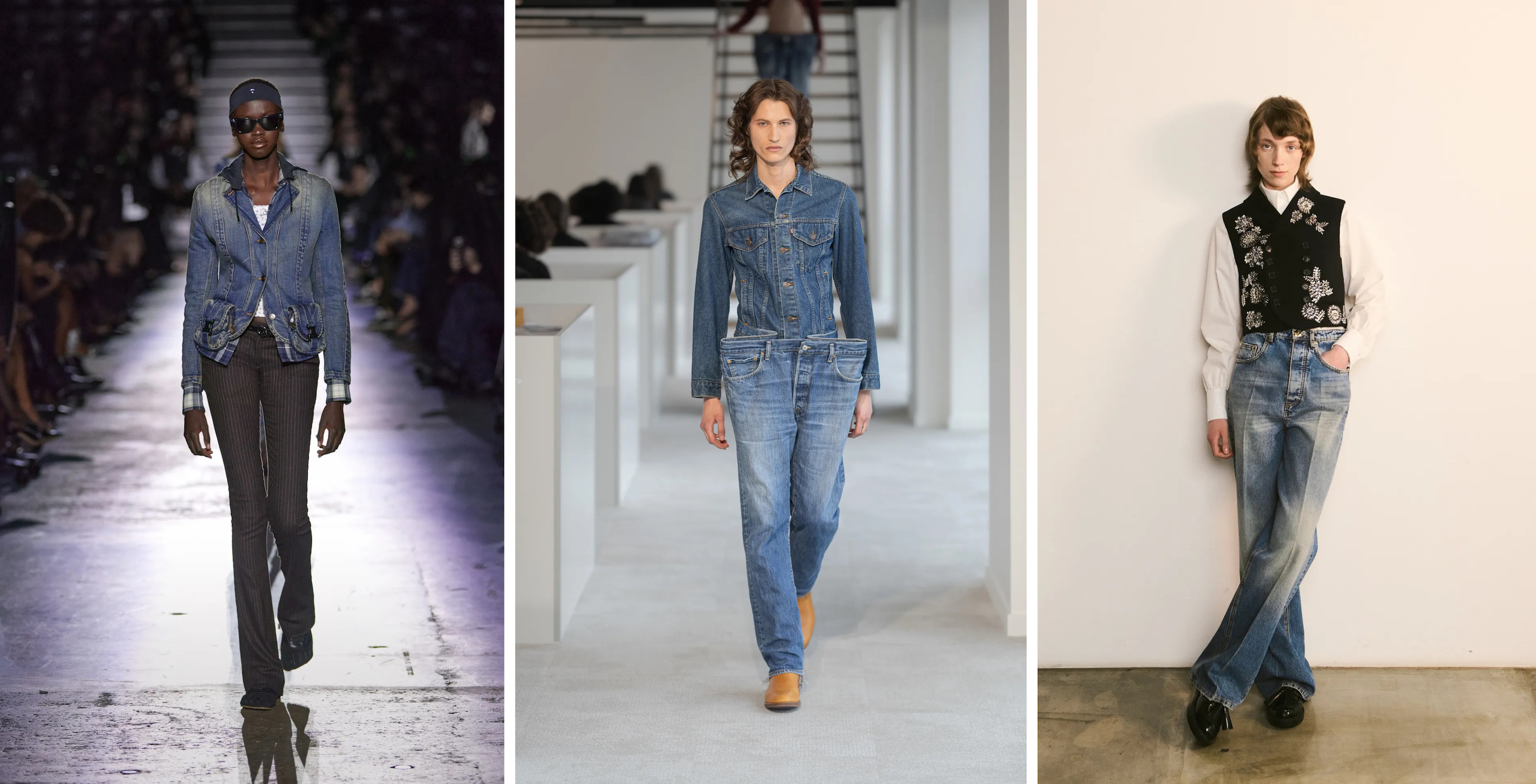Material Mixing and Bold Denim Silhouettes Trend at Paris Fashion Week