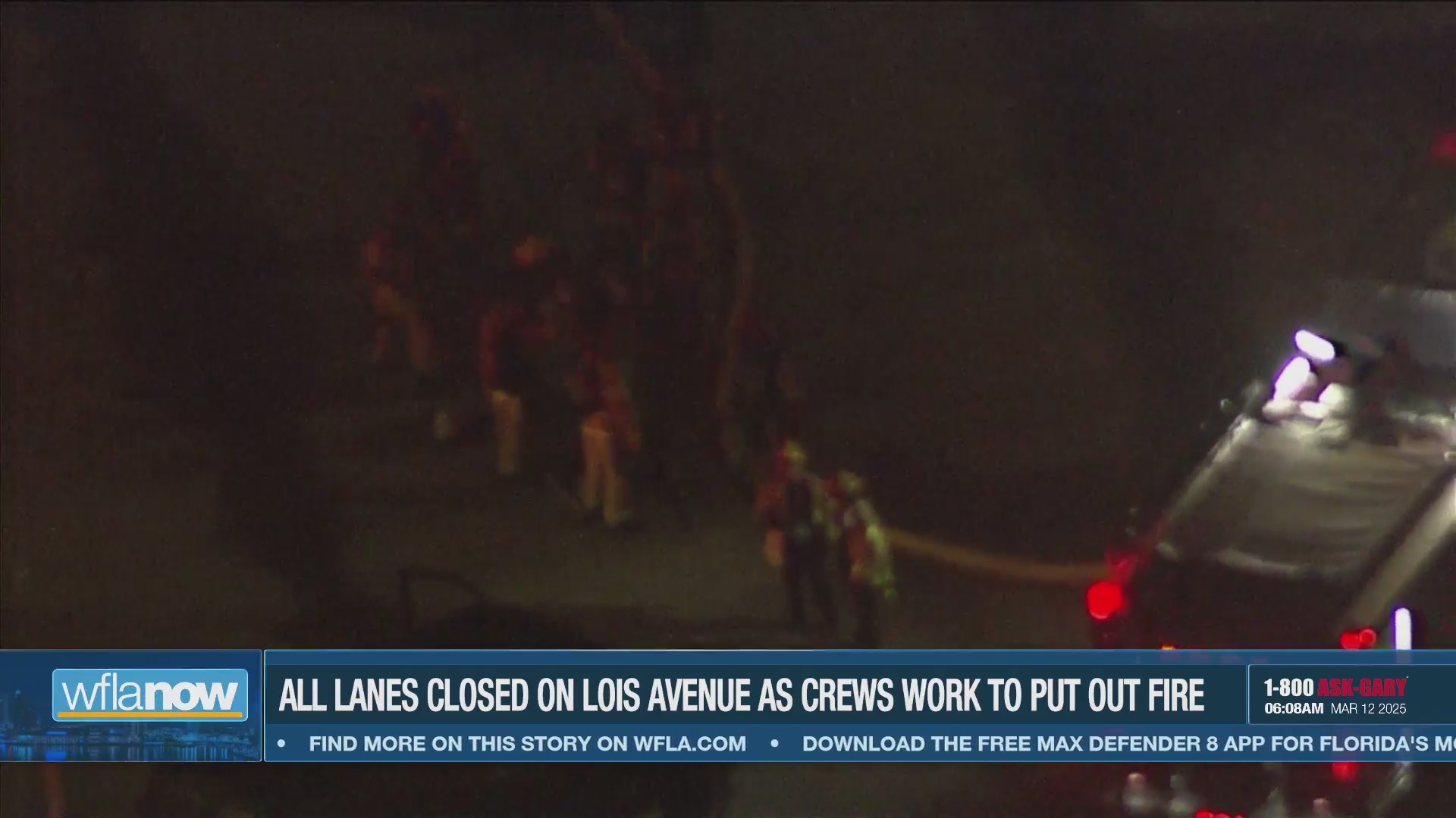 Lanes closed on Lois Avenue after business catches fire: TFR