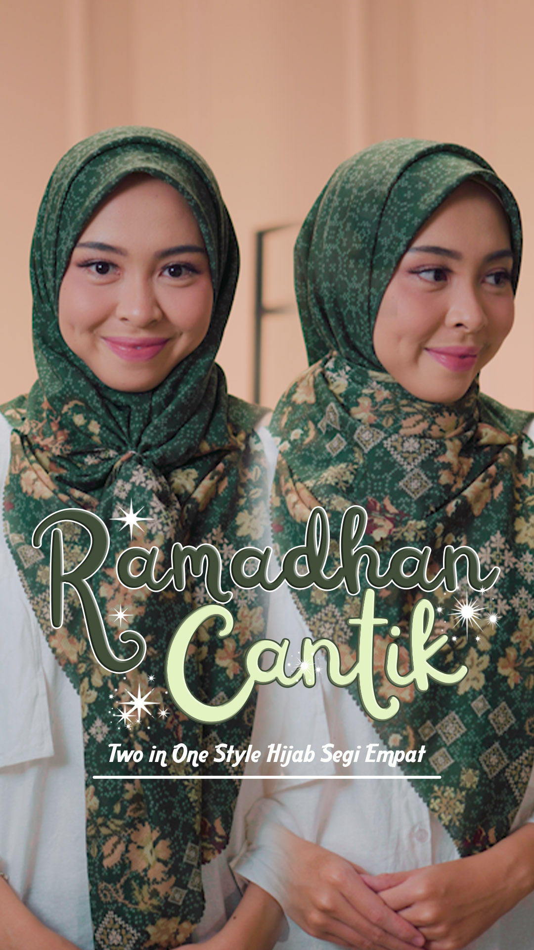 Tutorial Hijab 1 Style 2 Look Pakai Segi Empat Motif, Cocok Dipakai ...