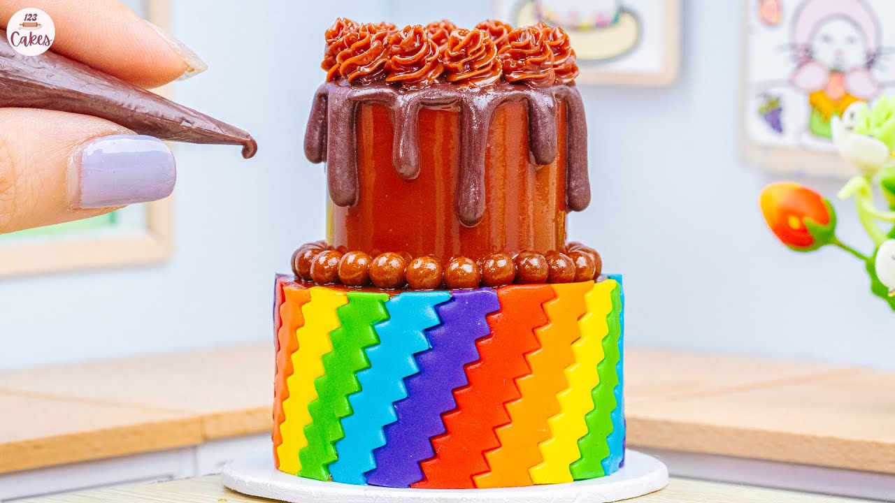 Rainbow Chocolate Cake Perfection Mini Cake Decorating And Recipe
