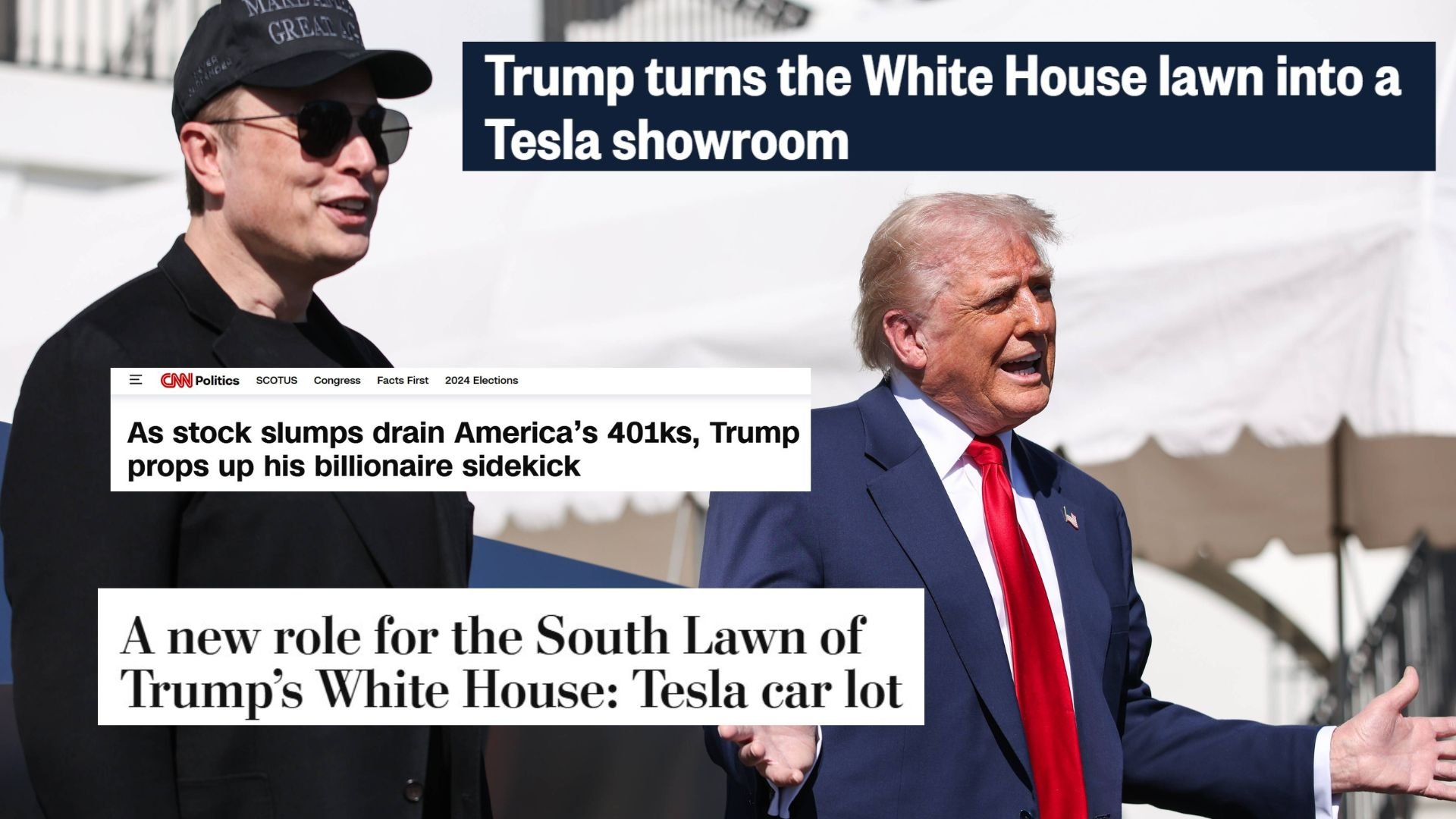 Spektakl Donalda Trumpa i Elona Muska z Teslą w roli głównej ...