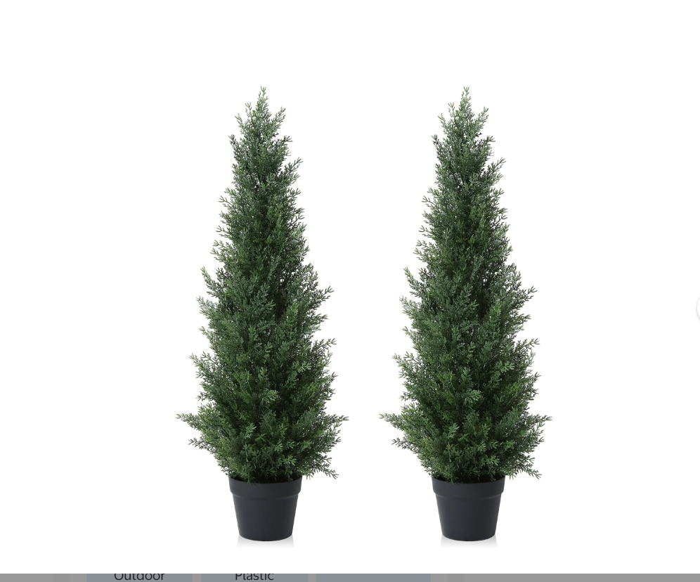 Huge Savings! Artificial Cedar Tree 2 Pack 3 ft Outdoor Artificial for ...