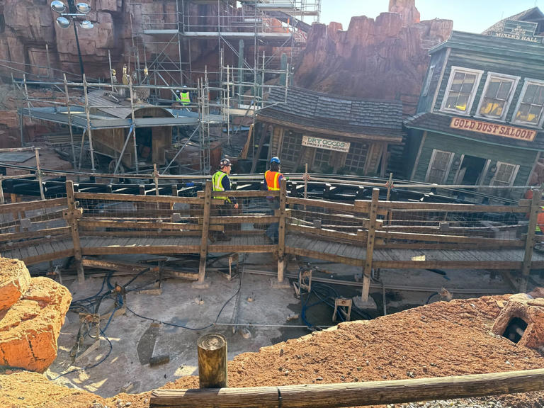 PHOTOS: Crews Laying More New Track at Big Thunder Mountain Railroad in ...