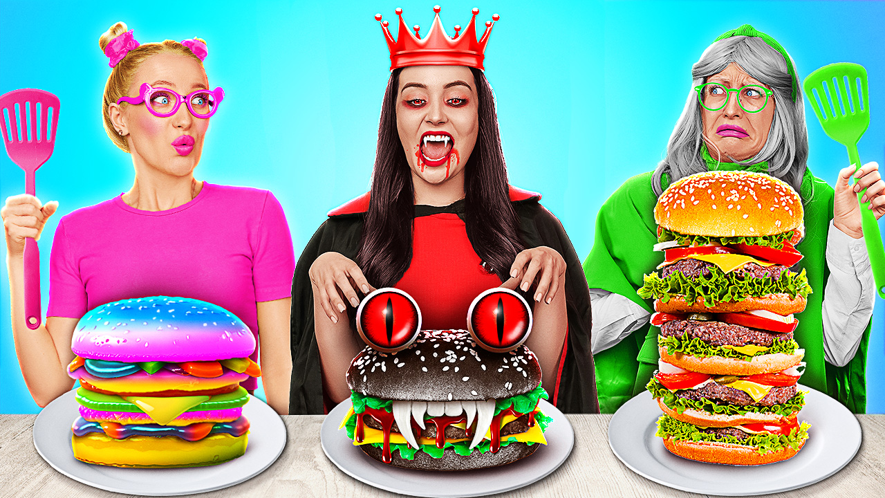 VAMPIRE VS GRANNY COOKING CHALLENGE || Funny Kitchen Hacks