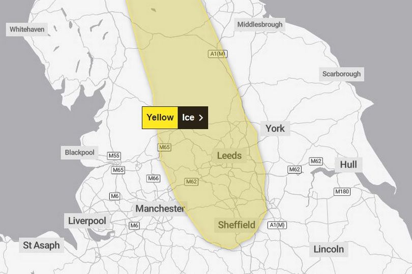 Met Office Yorkshire weather warning for ice issued with yellow alert